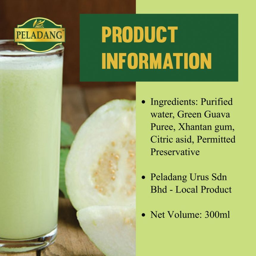 PELADANG Green Guava Fresh Juice / Jus Buah Jambu Batu Hijau 300ml ...